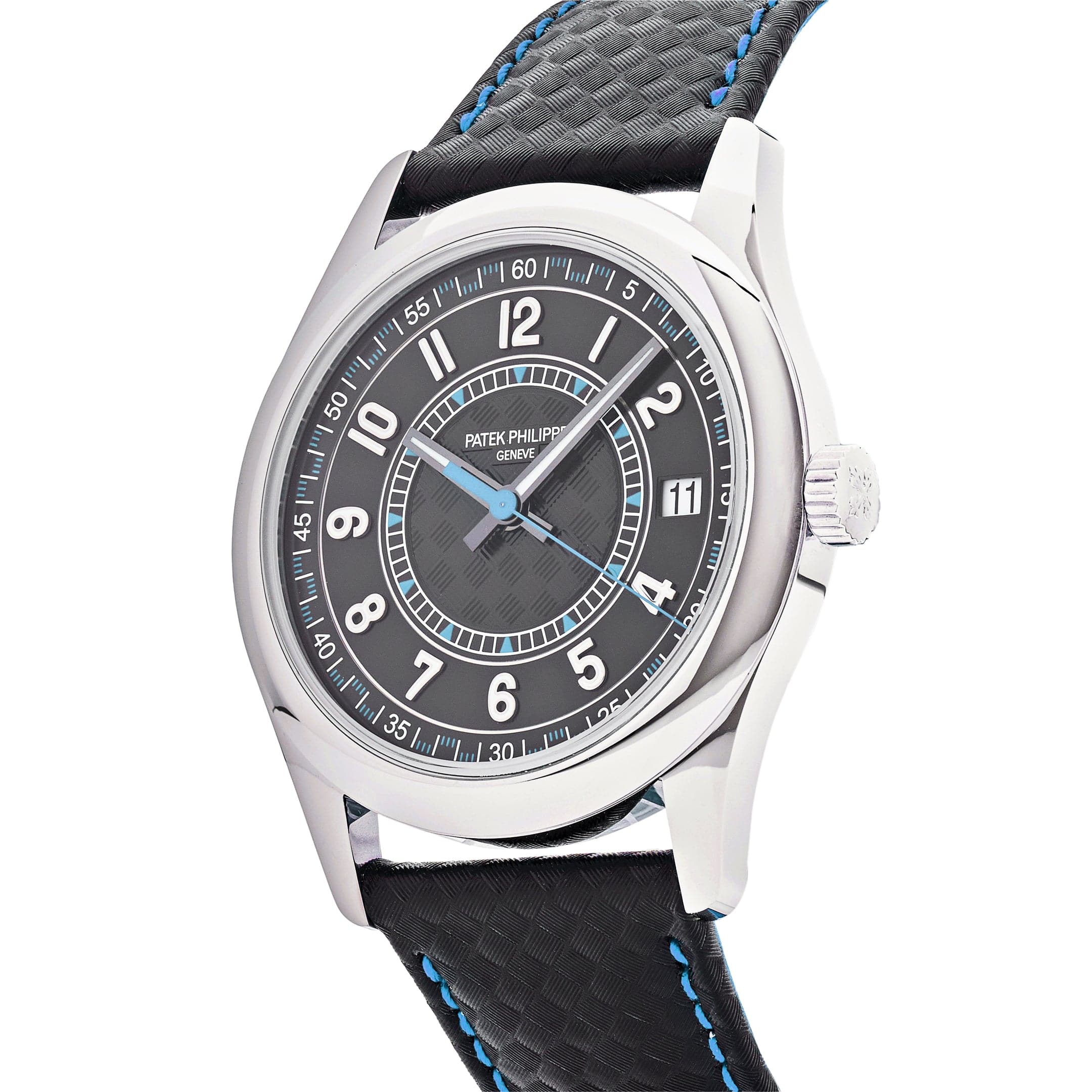 Patek Philippe Calatrava 6007G-011 White Gold Blue Accents – Mavani & Co