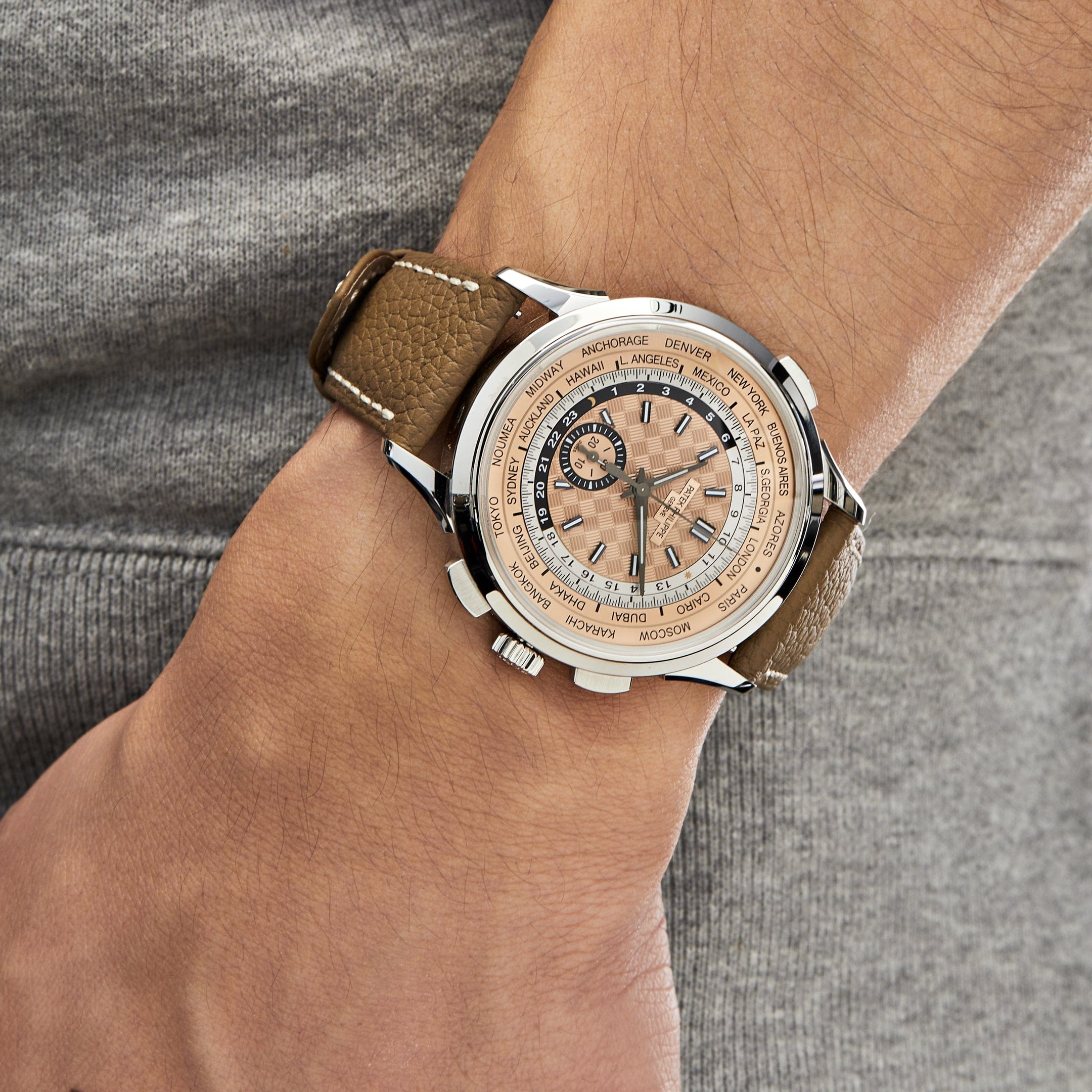 Patek Philippe Complications 5935A-001 World Time Chronograph Steel Op ...