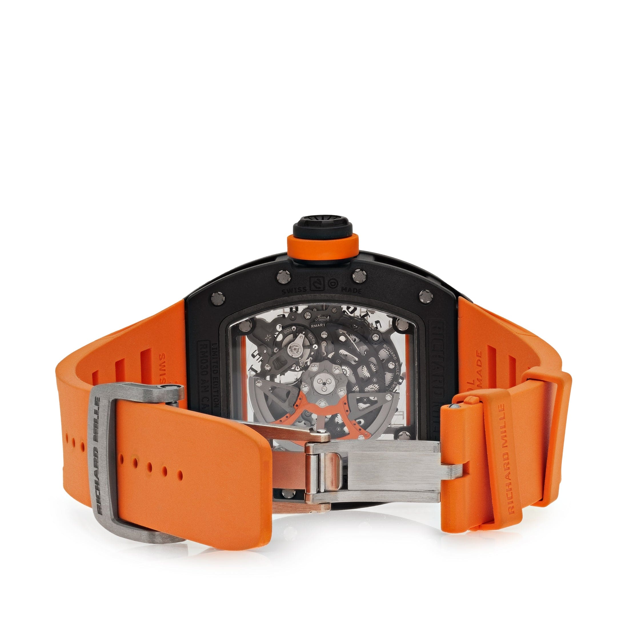 Richard Mille RM 030 Americas Black Carbon Orange Strap Limited Editio ...