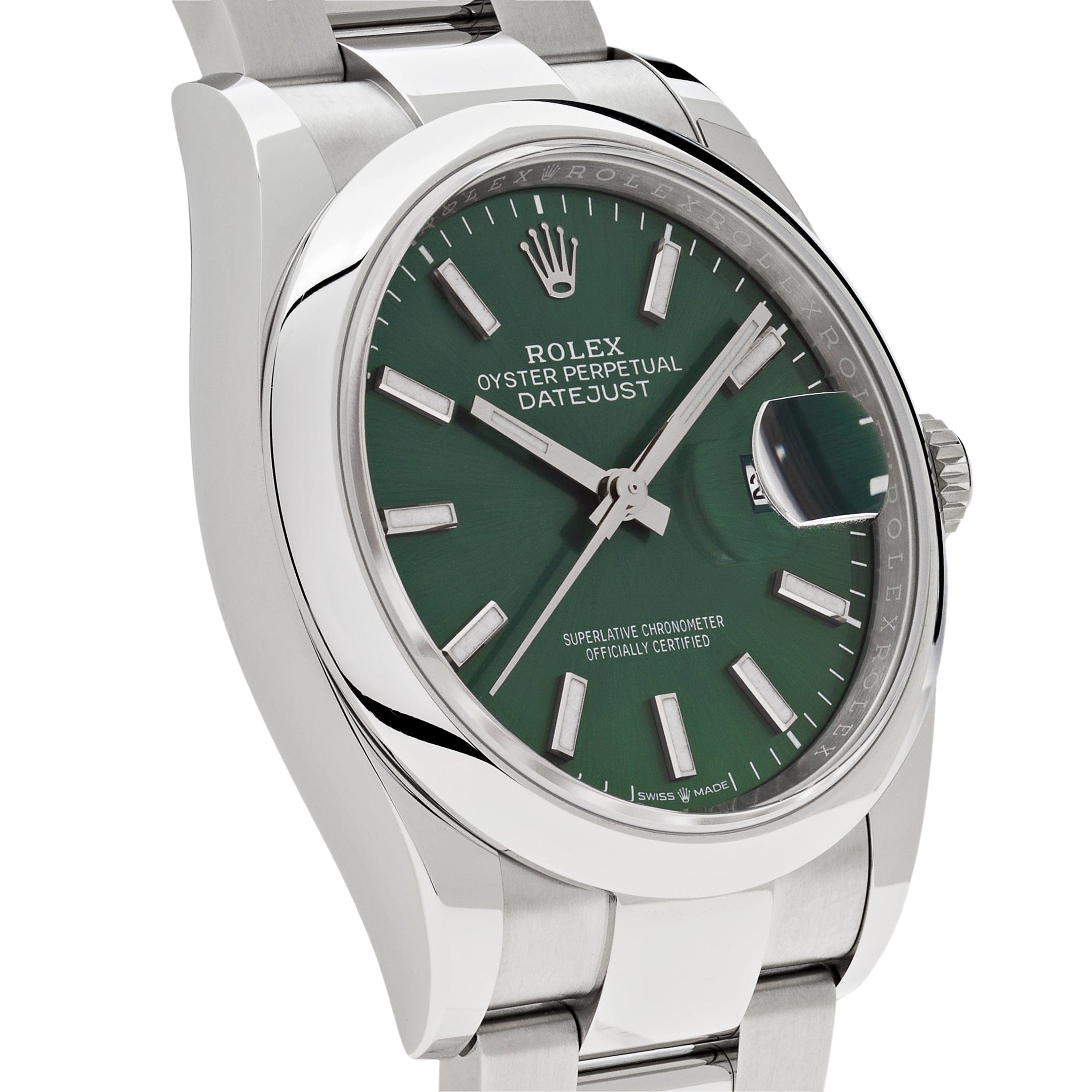 Rolex Datejust 126200 Stainless Steel Green Dial Oyster – Mavani & Co