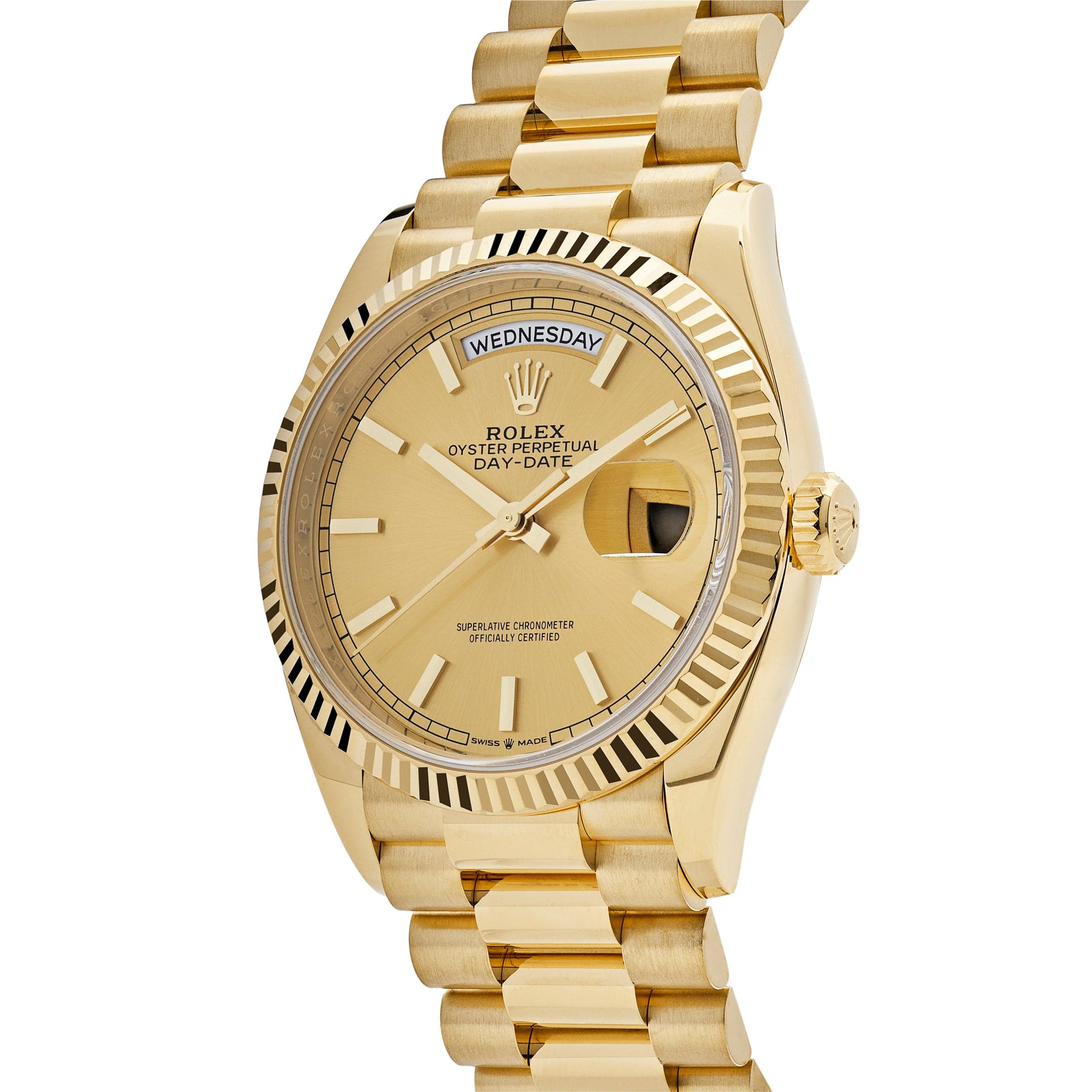 Rolex Day-Date 128238 Yellow Gold Champagne Dial – Mavani & Co