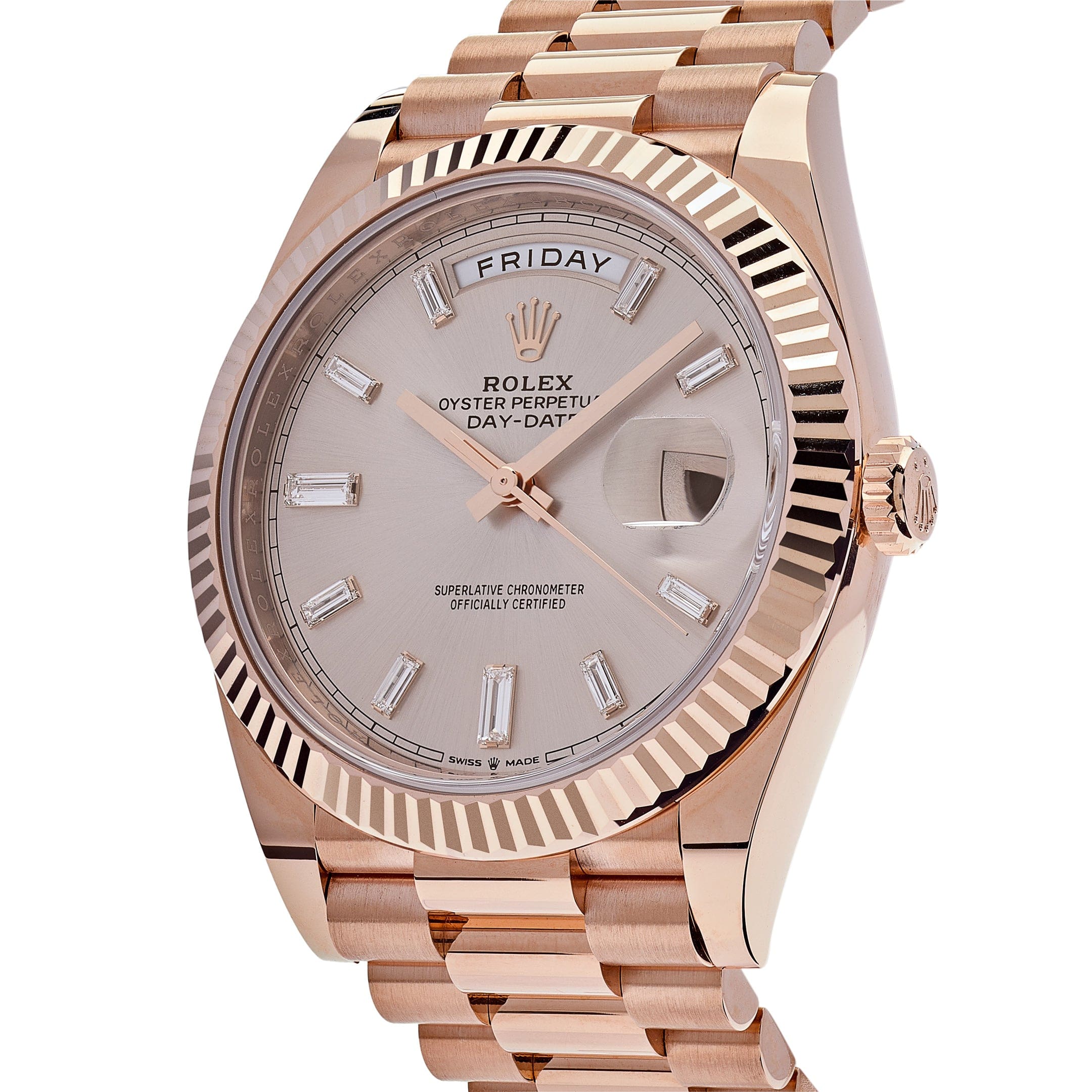 Rolex Day-Date 228235 Rose Gold Sundust Diamond Dial – Mavani & Co