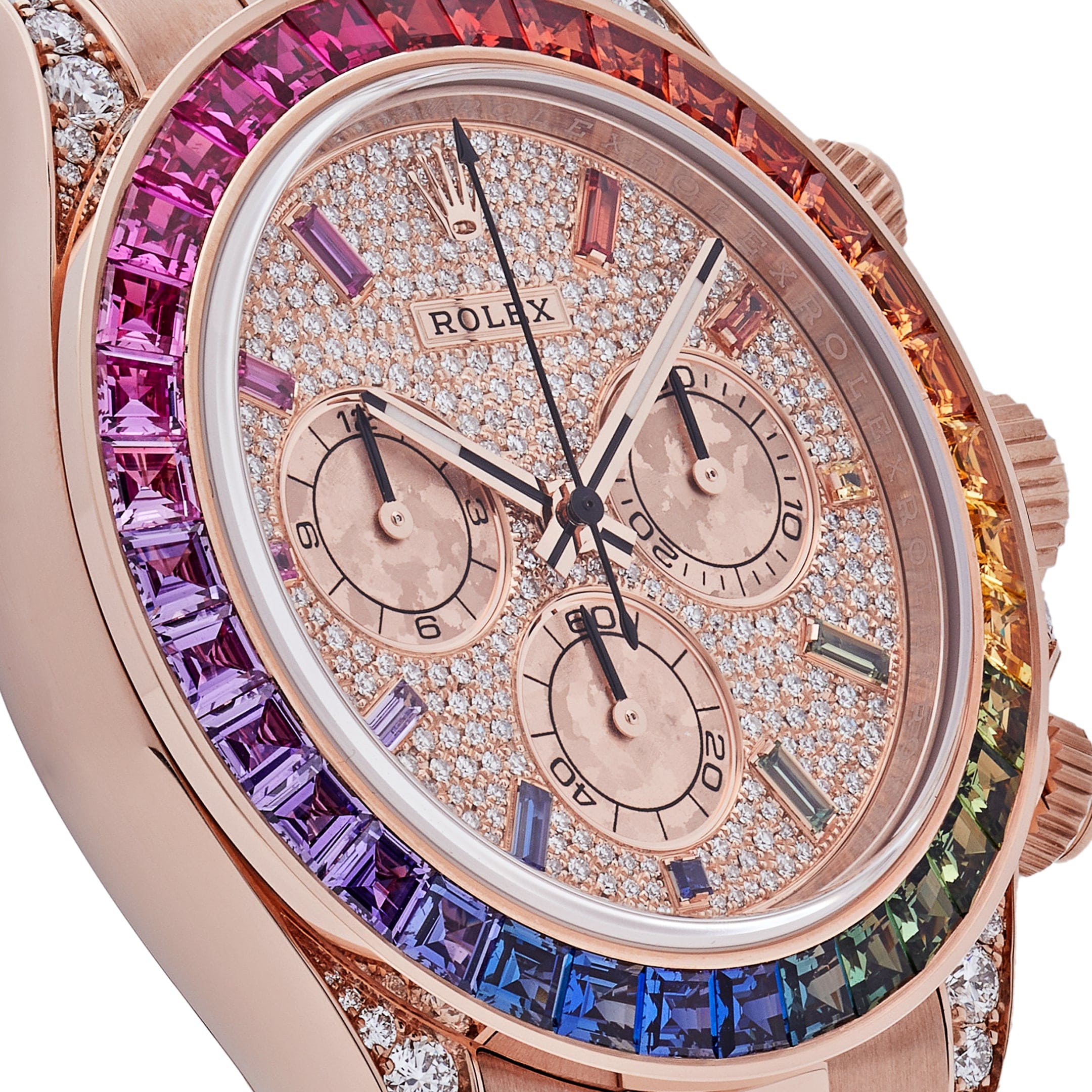 Rolex Daytona 116595RBOW 'Rainbow' Rose Gold Pave Diamond Dial Sapphir ...