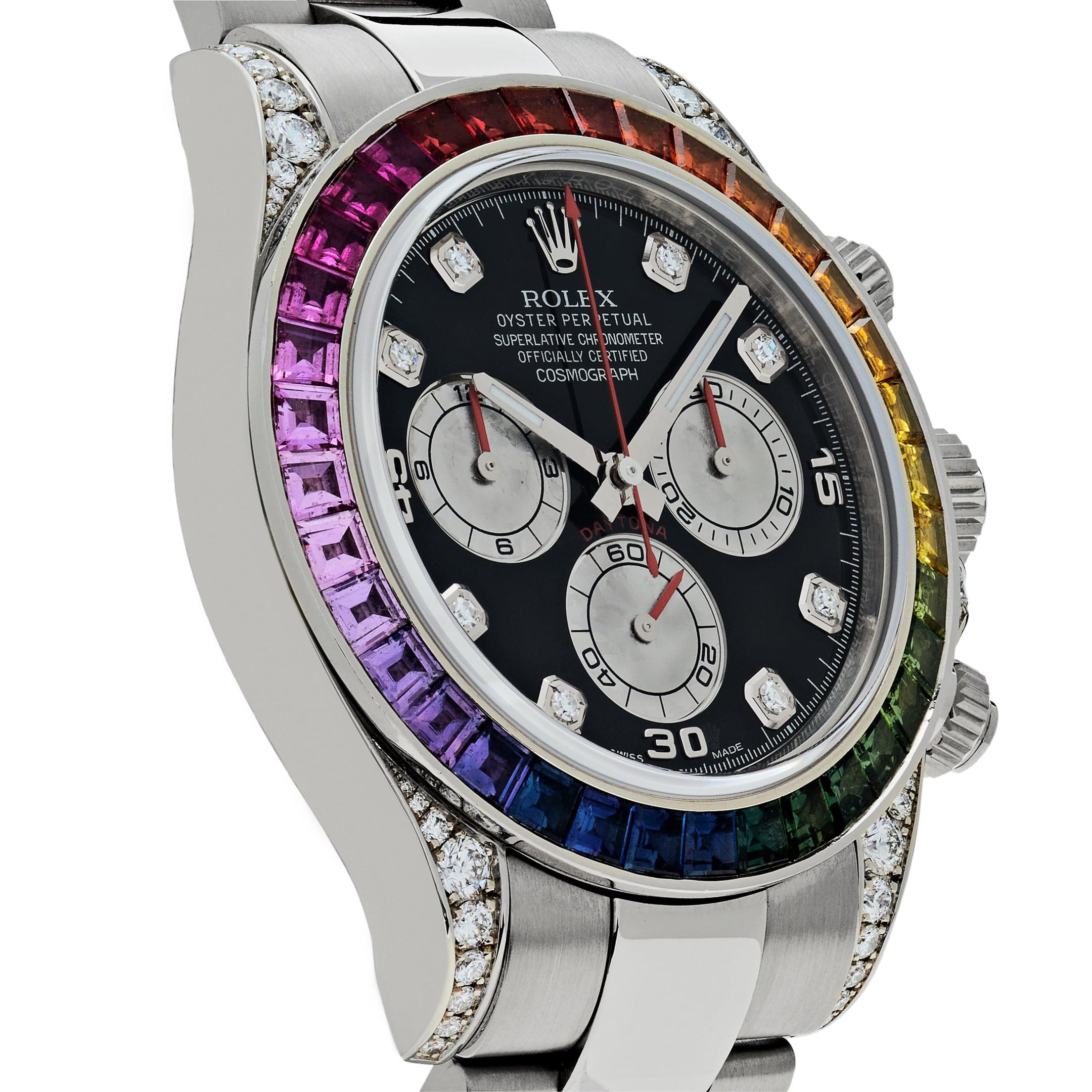 Rolex Daytona 116599RBOW 'Rainbow' White Gold Black Diamond Dial Sapph ...