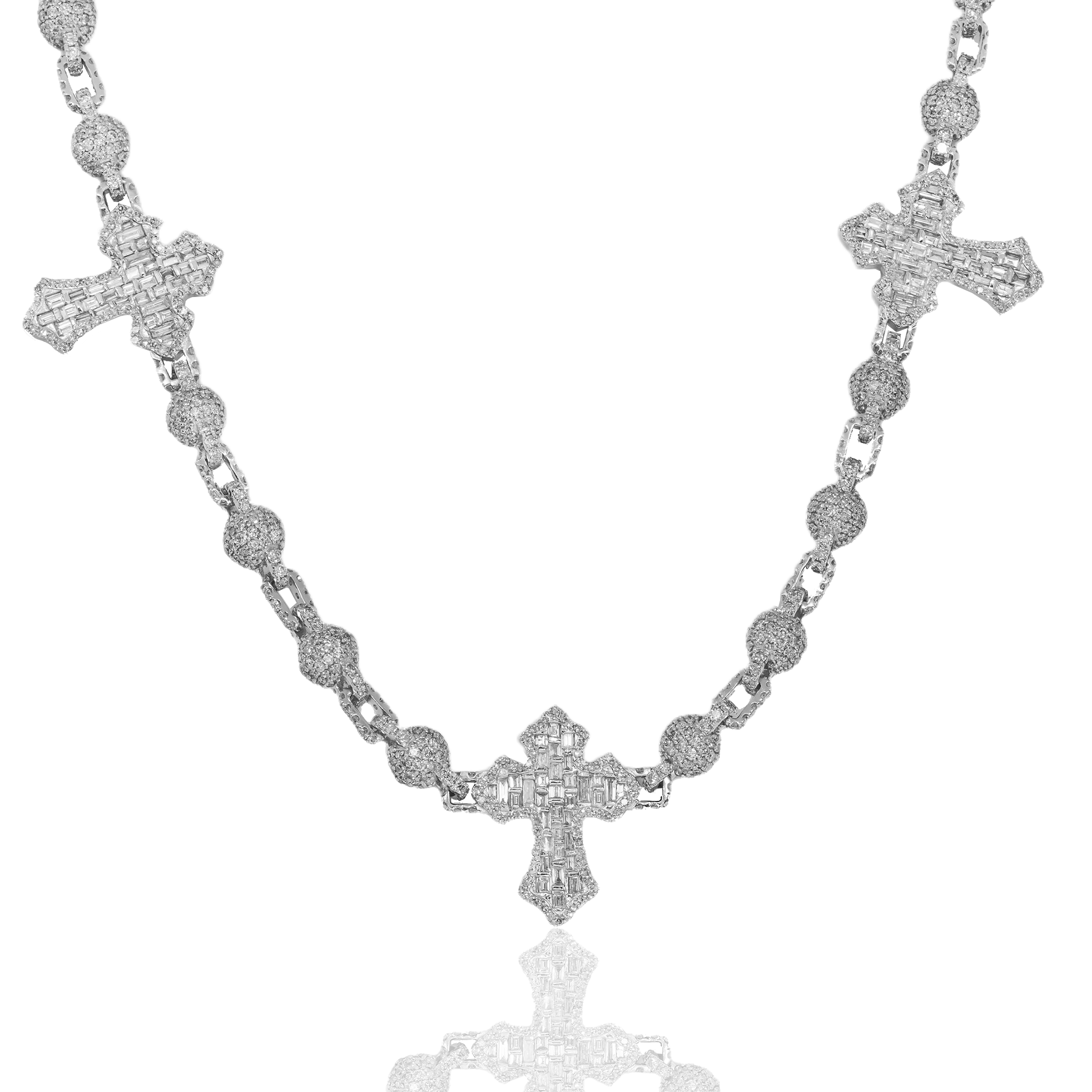 Diamond Ball Cross Chain – Mavani & Co